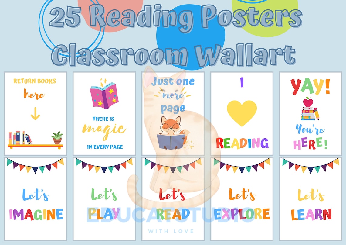 25 Reading Corner Posters / Cool Kids Read Books, Reading Corner ...