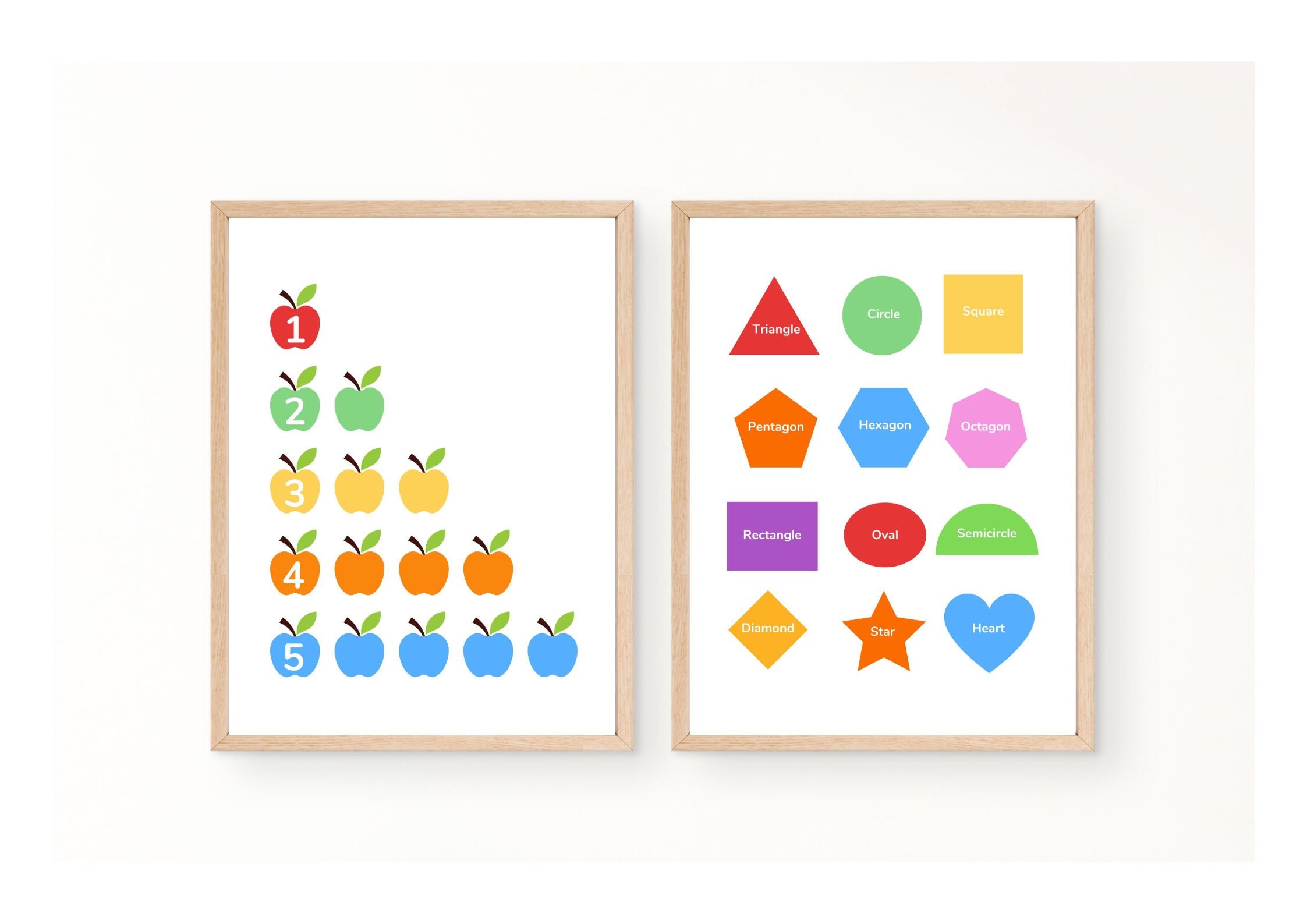 Printable Preschool Posters Numbers, Colors, Alphabet and Shapes - Etsy
