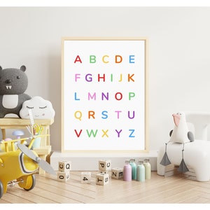 Printable Preschool Posters Numbers, Colors, Alphabet and Shapes - Etsy