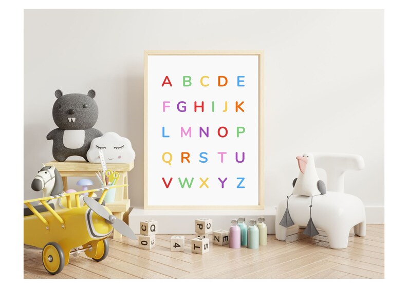 Printable Preschool Posters Numbers, Colors, Alphabet and Shapes - Etsy