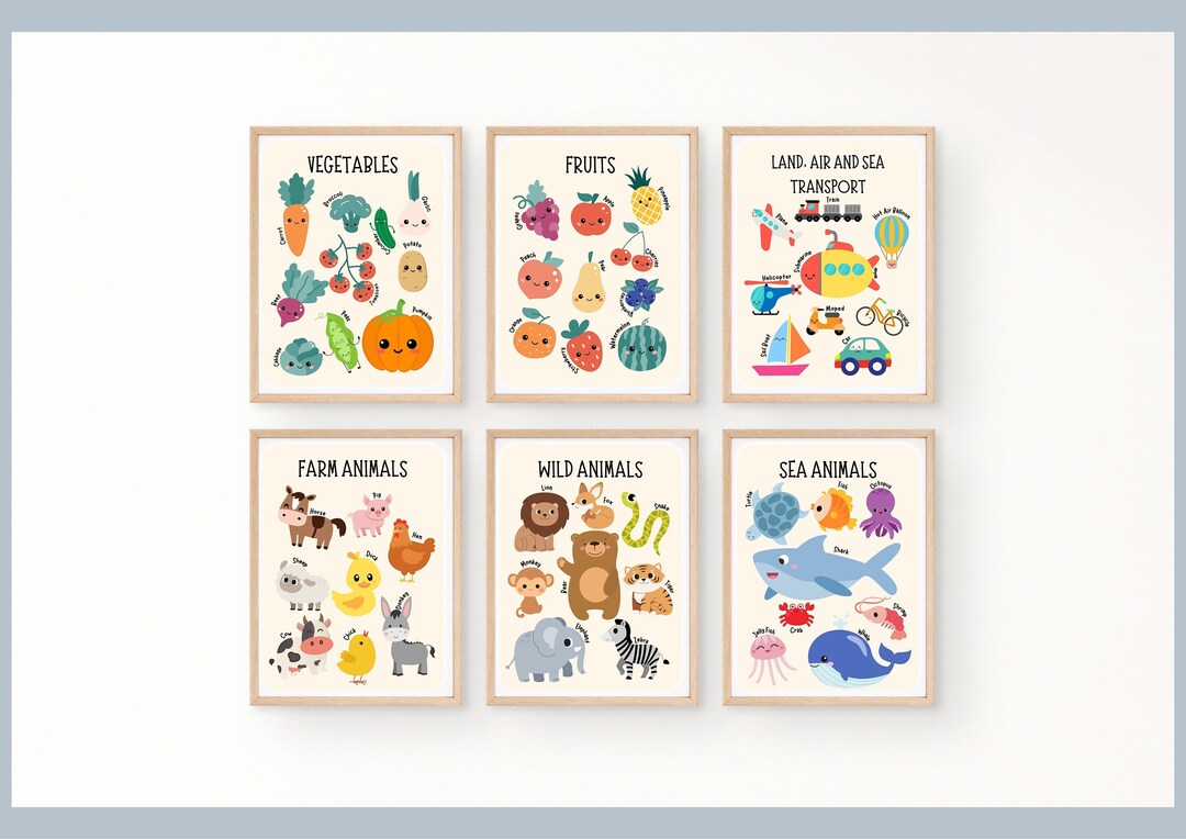 Cute Animals Posters |cute Vegetable | Cute Fruits | Transport ...