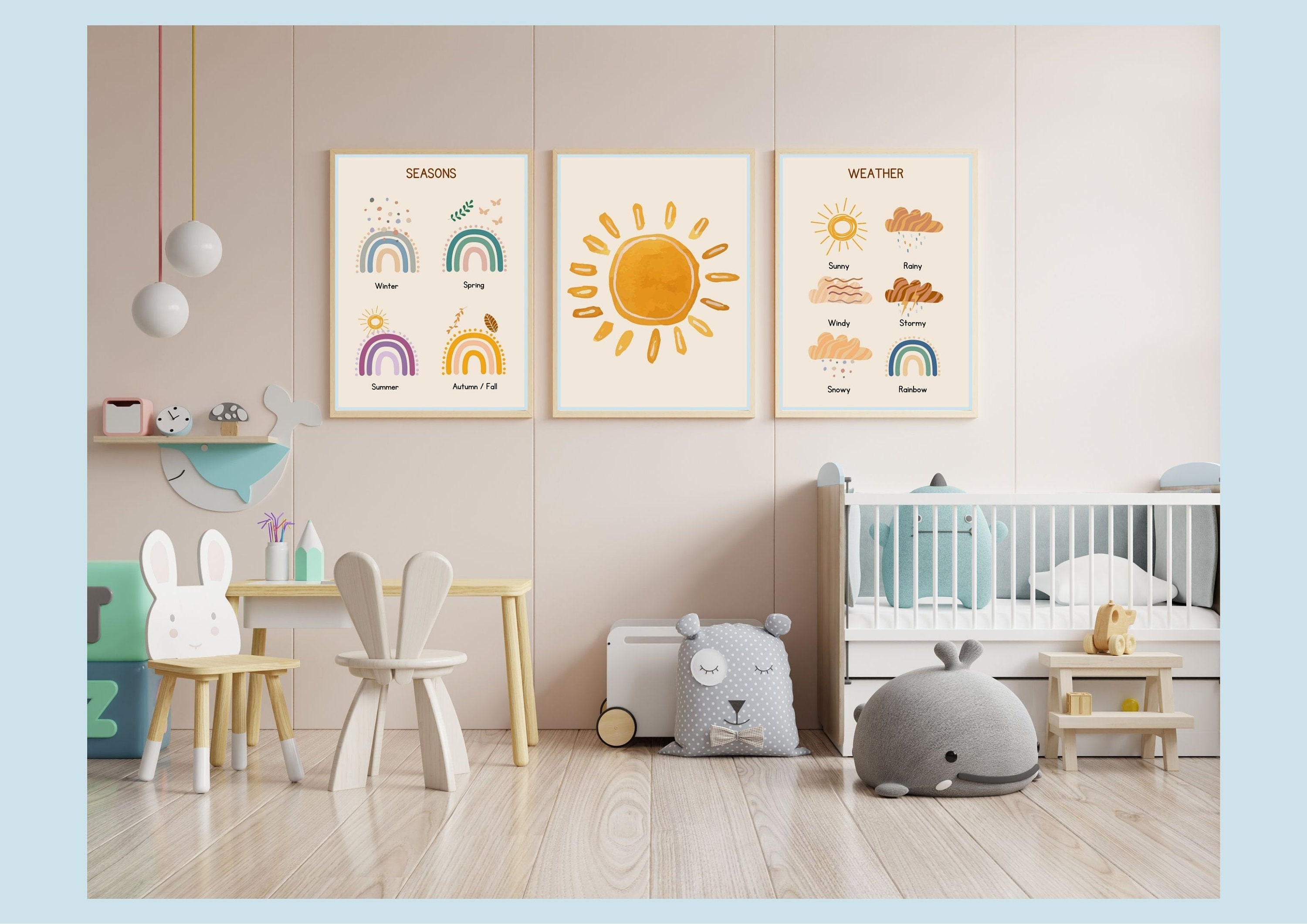 18 Educational Posters Set for Playroom Kids Toddlers - Etsy