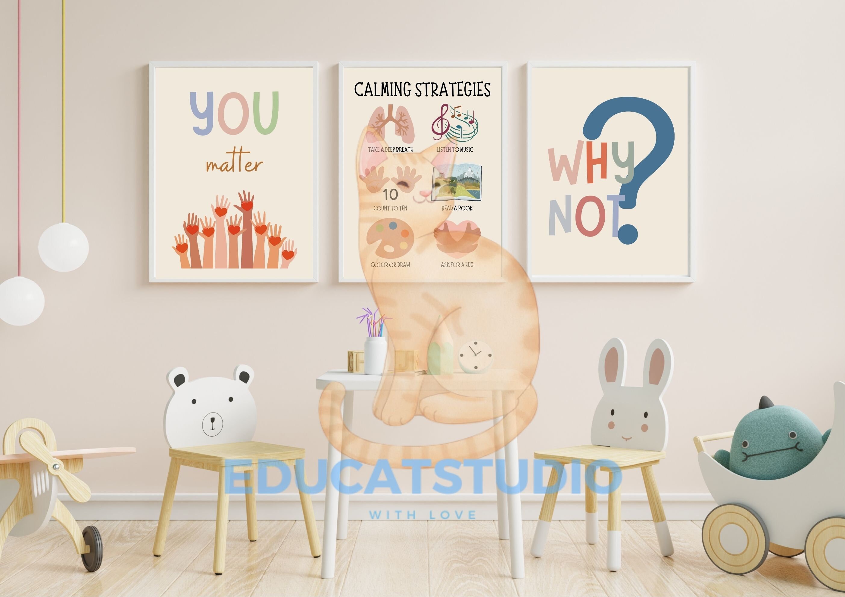 36 Boho Educational Posters Set for Playroom Kids, Toddlers, Printable ...