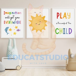 36 Educational Posters Set for Playroom Kids, Toddlers, Printable ...