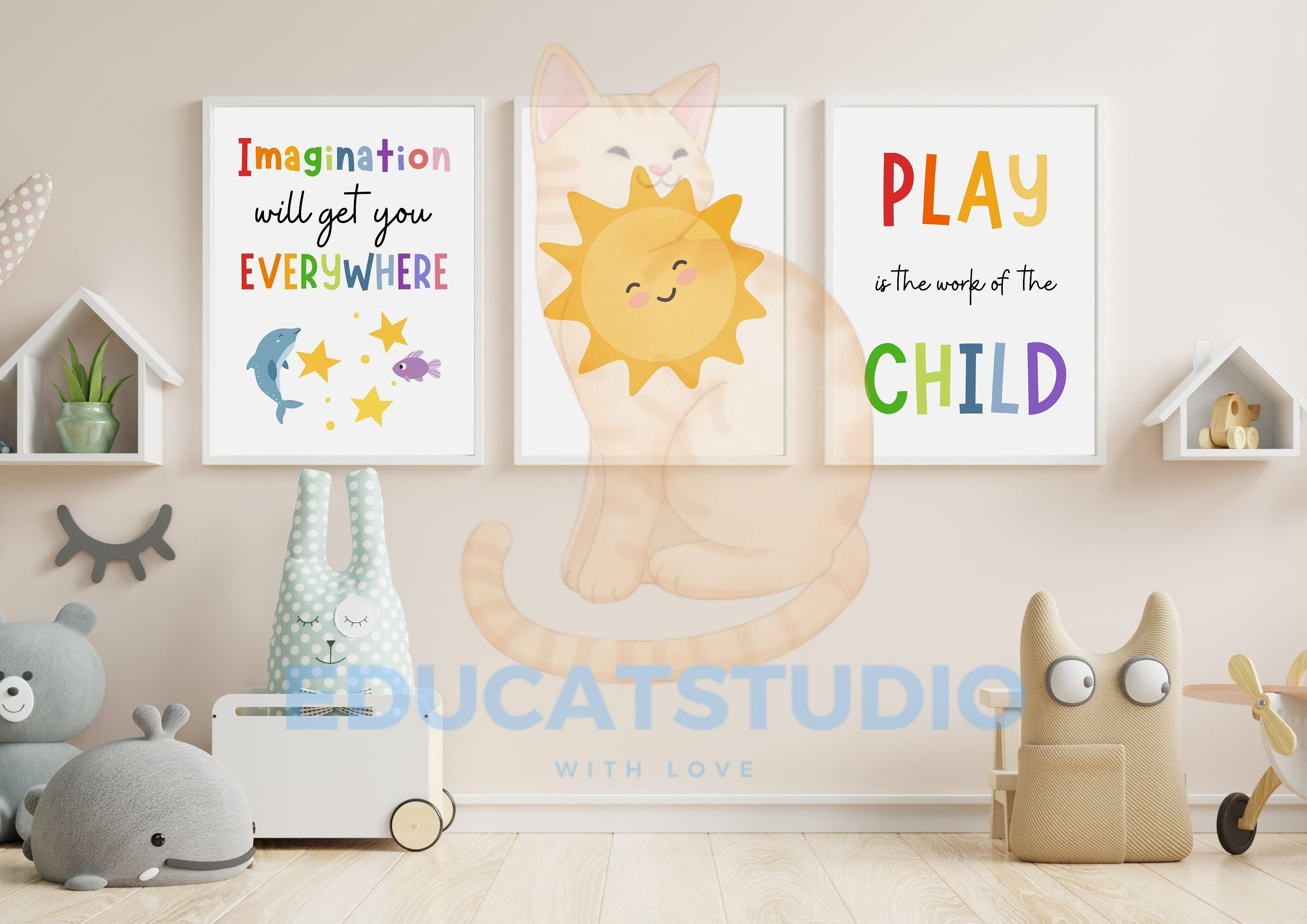 36 Educational Posters Set for Playroom Kids, Toddlers, Printable ...