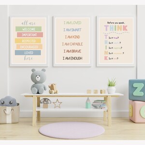 24 Educational Posters Set for Playroom, Kids, Toddlers, Printable Home ...
