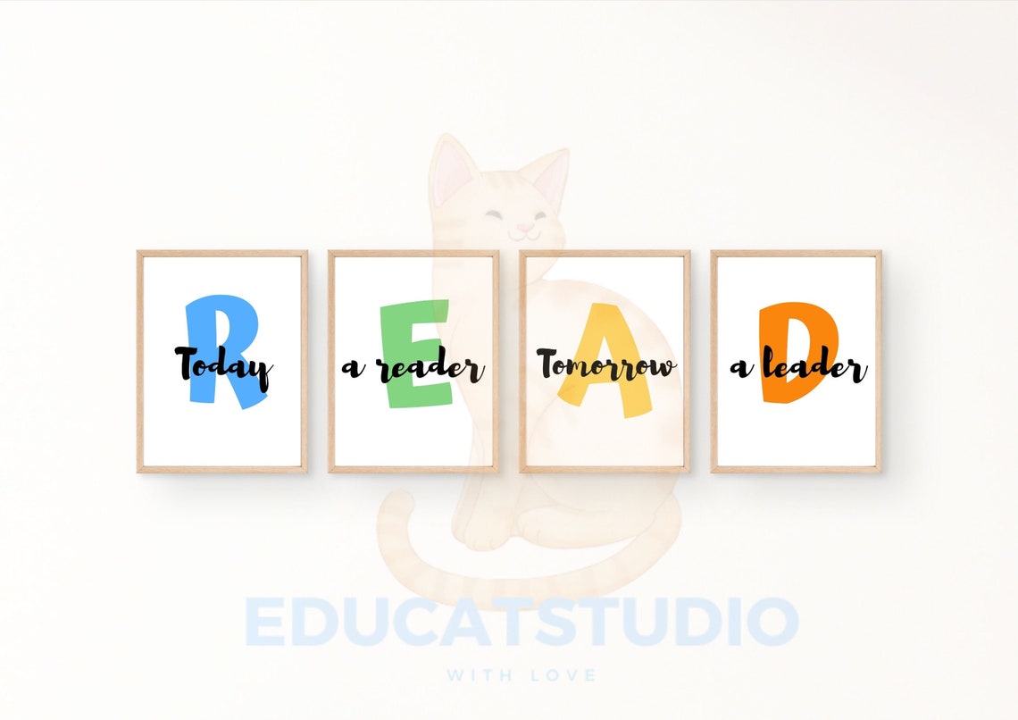 25 Reading Corner Posters / Cool Kids Read Books, Reading Corner ...