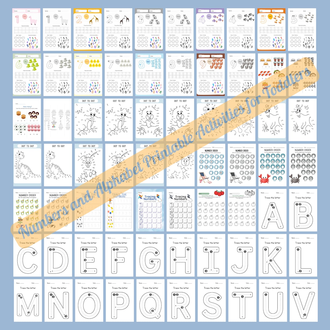 Numbers and Alphabet Printable Activities for Toddlers |tracing ...