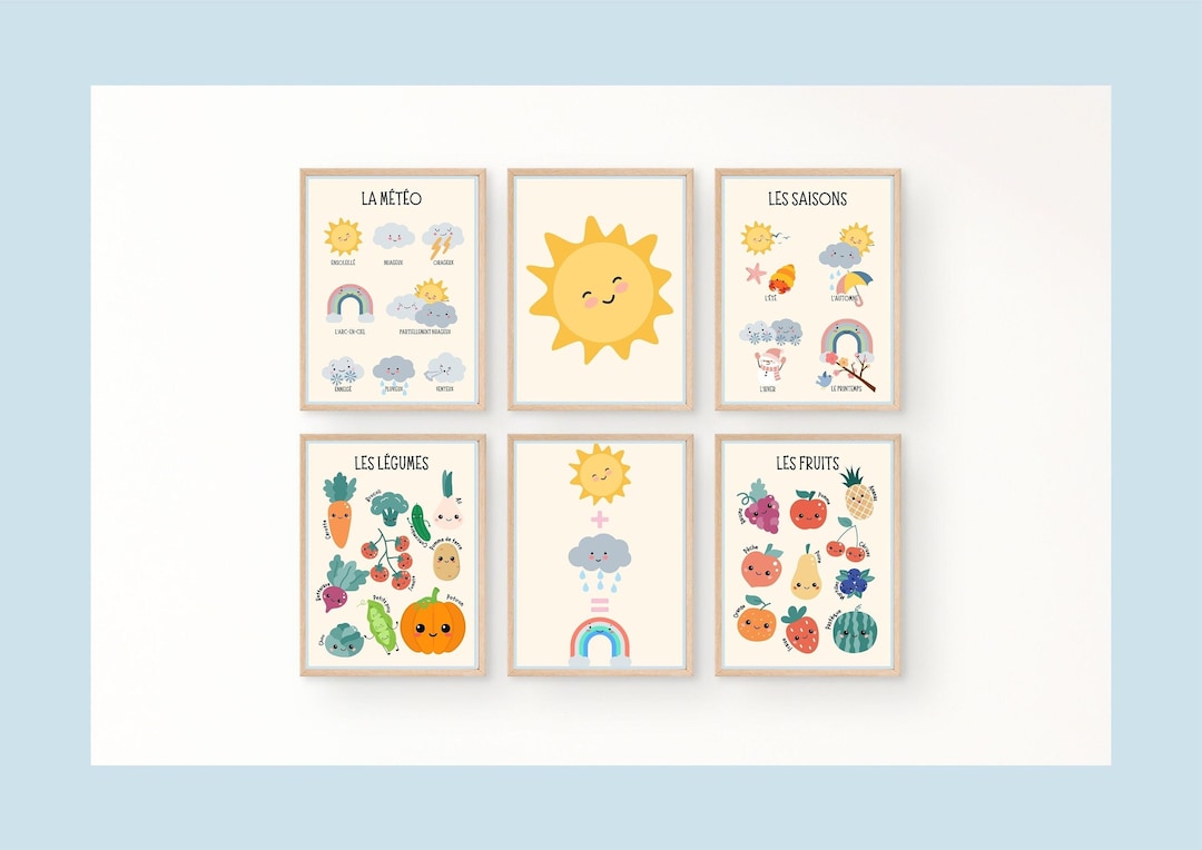 Ensemble De 25 Affiches éducatives Pour Salle De Jeux Et Enfants, Tout ...