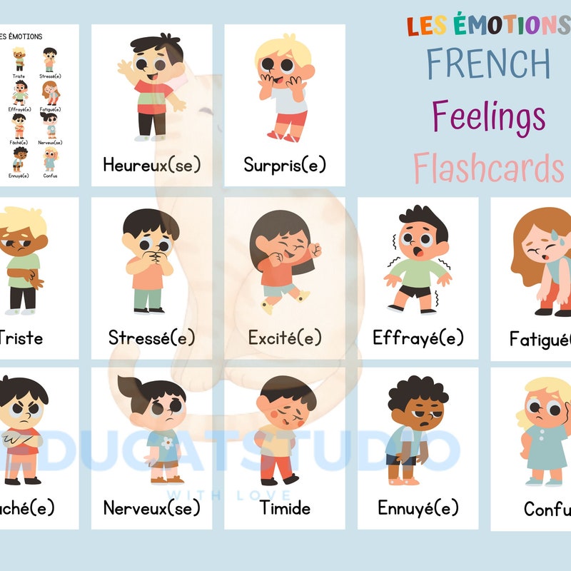 French Flashcards Printable - Etsy