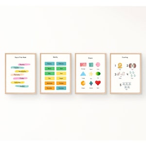 22 Educational Posters Set for Playroom and Kids Toddlers - Etsy