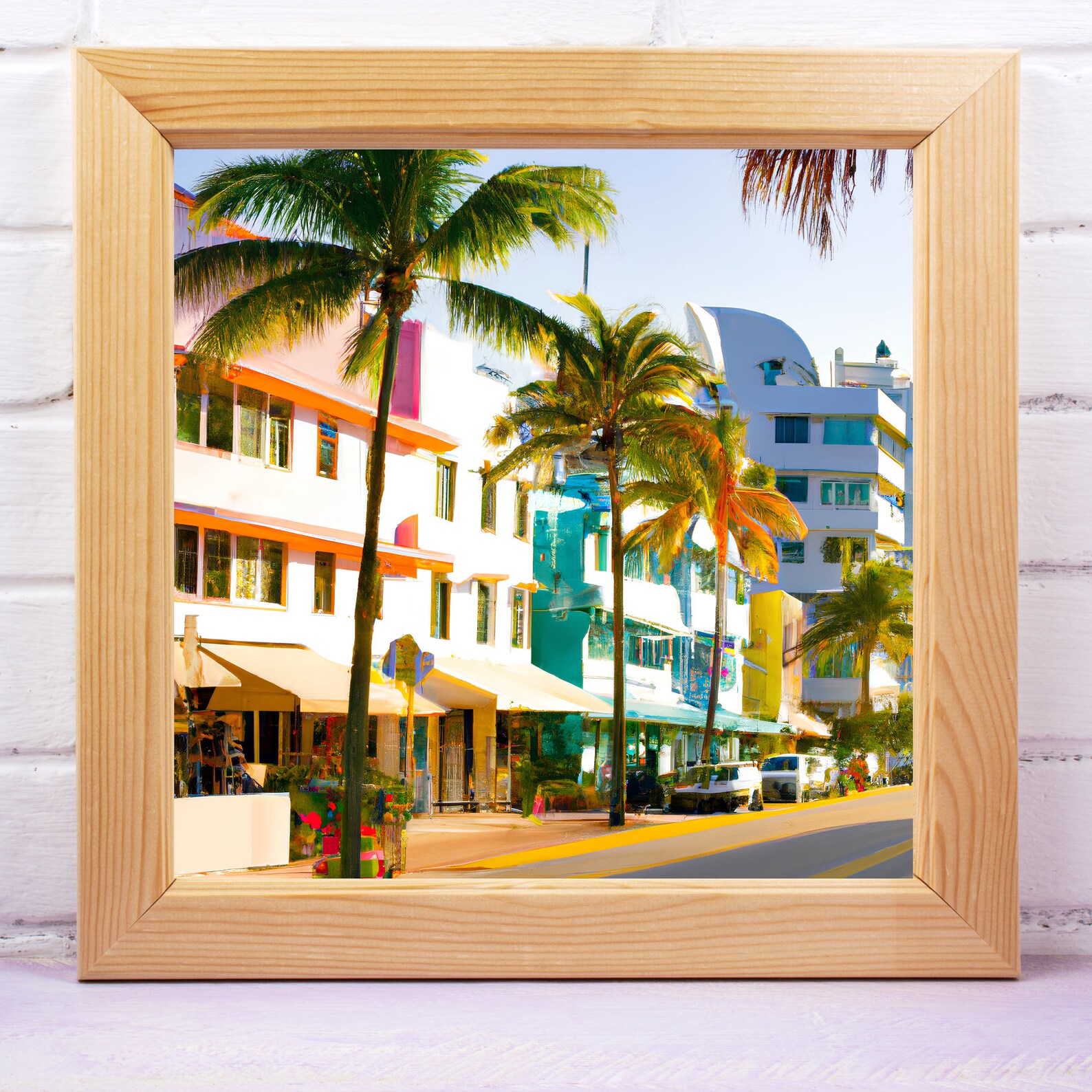 Vintage South Beach Miami Ai Art Print Ocean Drive Miami Wall - Etsy