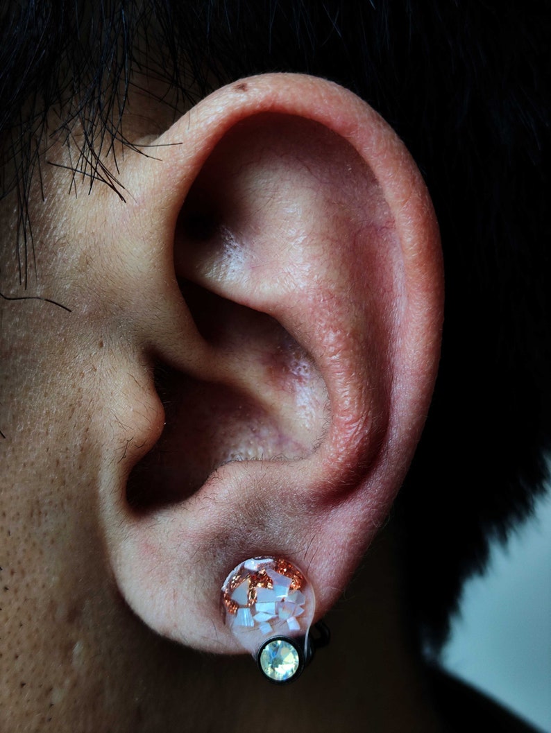 10mm 0.39 NEW DESIGN Keloid Earring for Helix and Earlobe. Black Gold ...