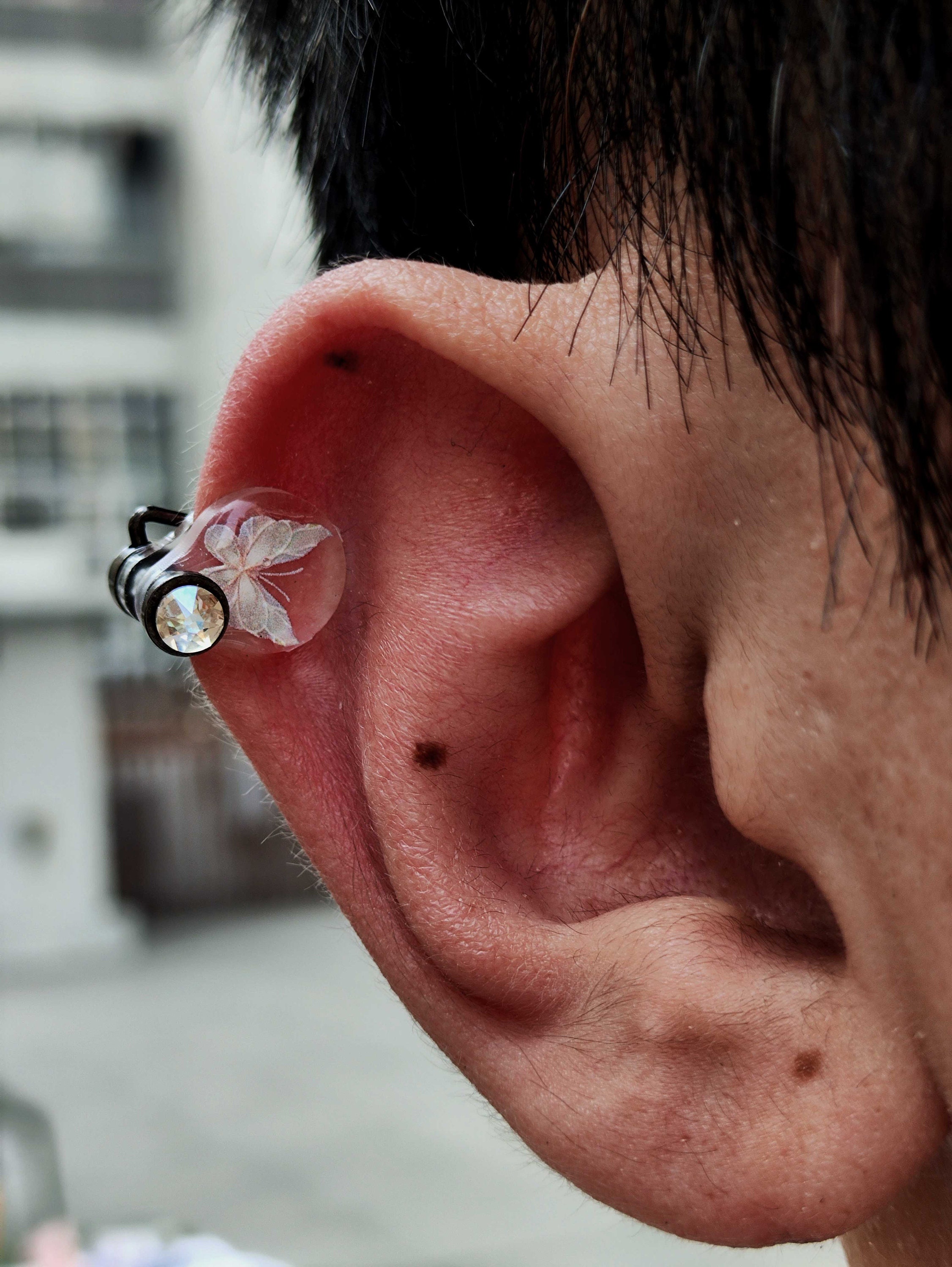 10mm 0.39 NEW DESIGN Keloid Earring for Helix and Earlobe. Black Gold ...