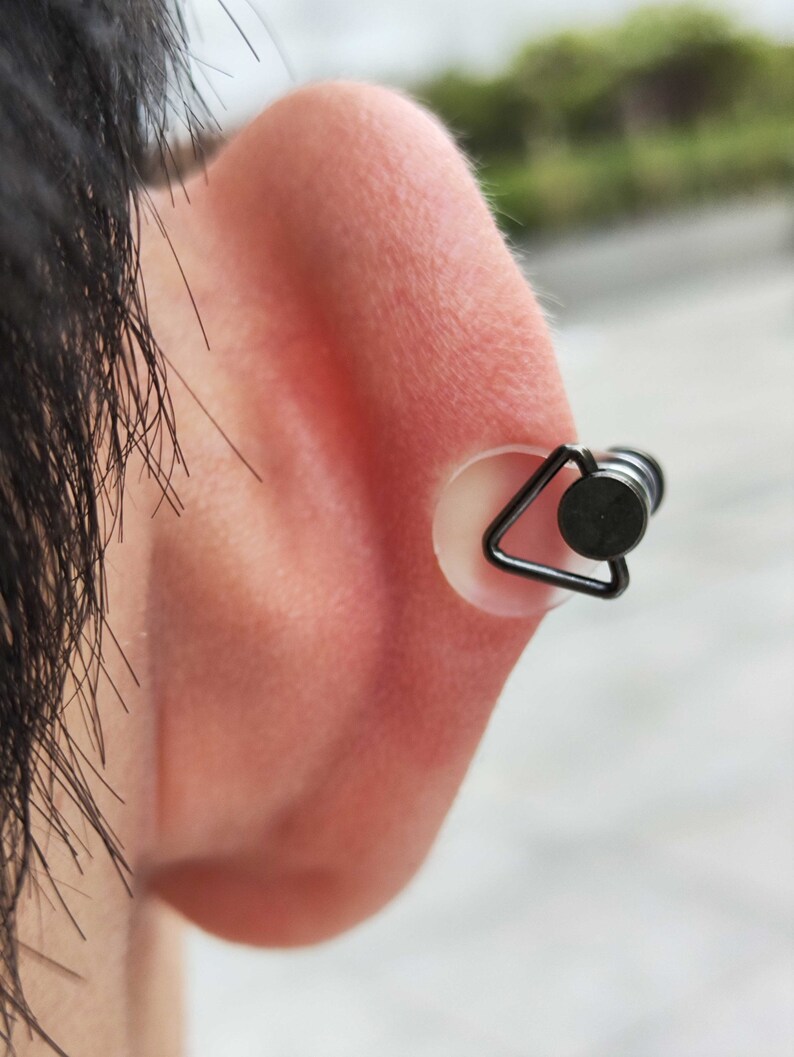 10mm 0.39 NEW DESIGN Keloid Earring for Helix and Earlobe. Black Gold ...