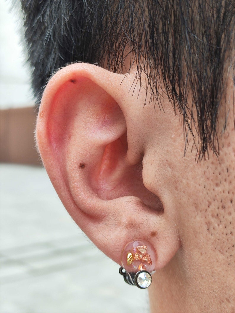 10mm 0.39 NEW DESIGN Keloid Earring for Helix and Earlobe. Black Gold ...
