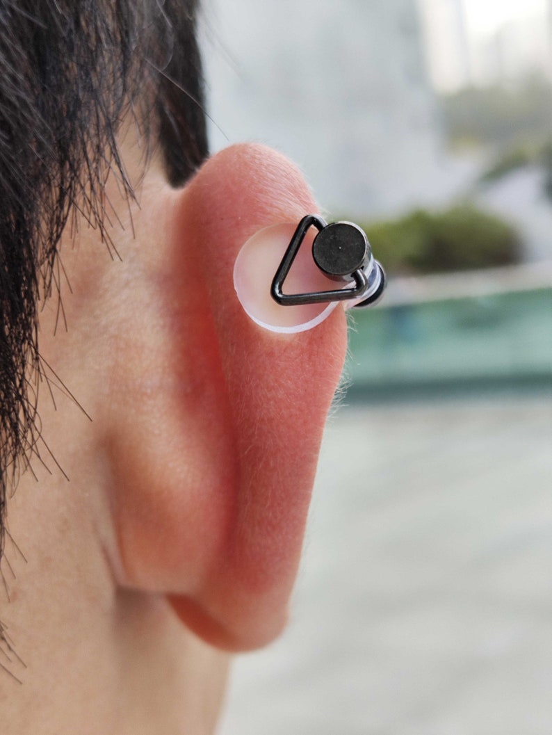 10mm 0.39 NEW DESIGN Keloid Earring for Helix and Earlobe. Black Gold ...