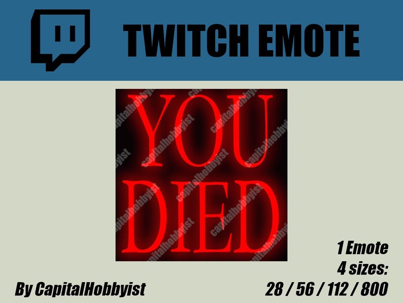 YOU DIED Emote | Dark Souls | Fromsoft | Fromsoftware | Twitch Emote ...