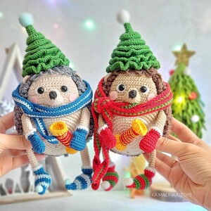 Crochet Pattern Christmas Hedgehog, Amigurumi Cute Hedgehog Pattern PDF ...