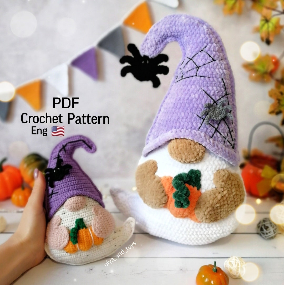 Crochet Gnome Pillow Pattern, Amigurumi Pillow Gnome PDF Pattern in Eng, Decorative Pillow ...