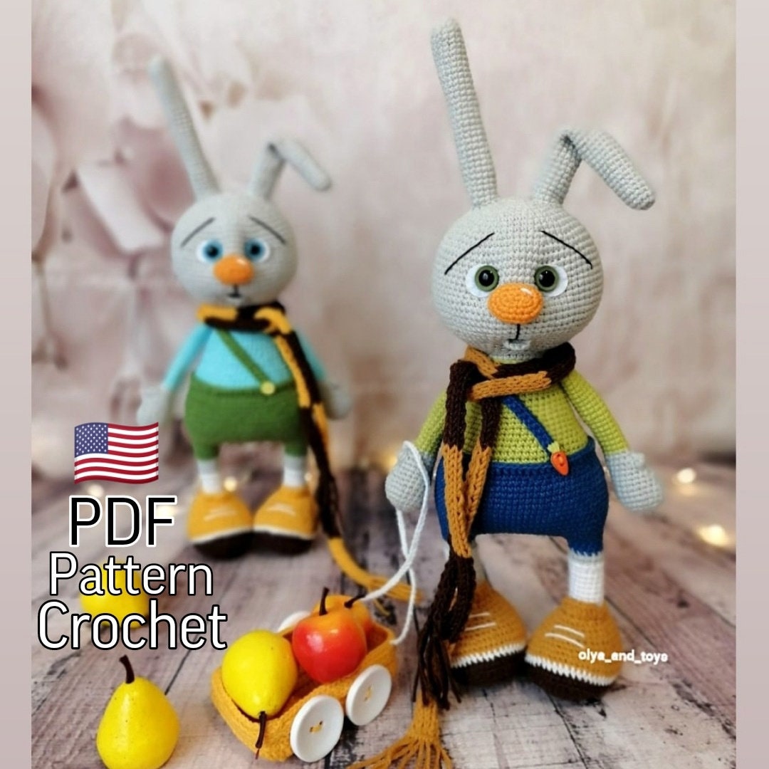 Crochet Pattern Funny Bunny, Cute Crochet Rabbit PDF in English ...