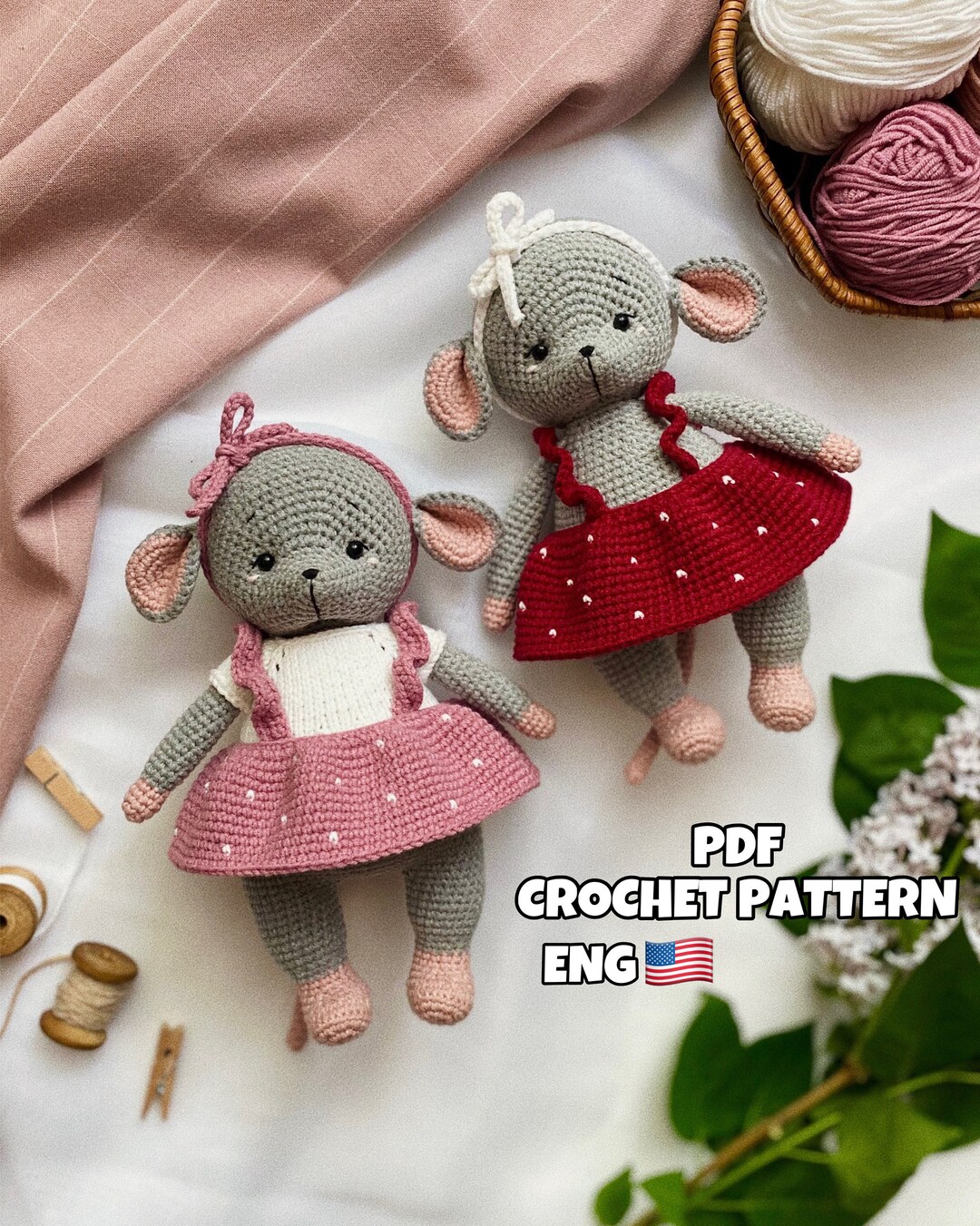 Crochet Mouse Pattern, Amigurumi Toy Mouse Pattern, Cute Crochet Mouse ...