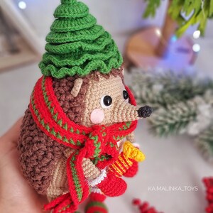 Crochet Pattern Christmas Hedgehog, Amigurumi Cute Hedgehog Pattern PDF ...