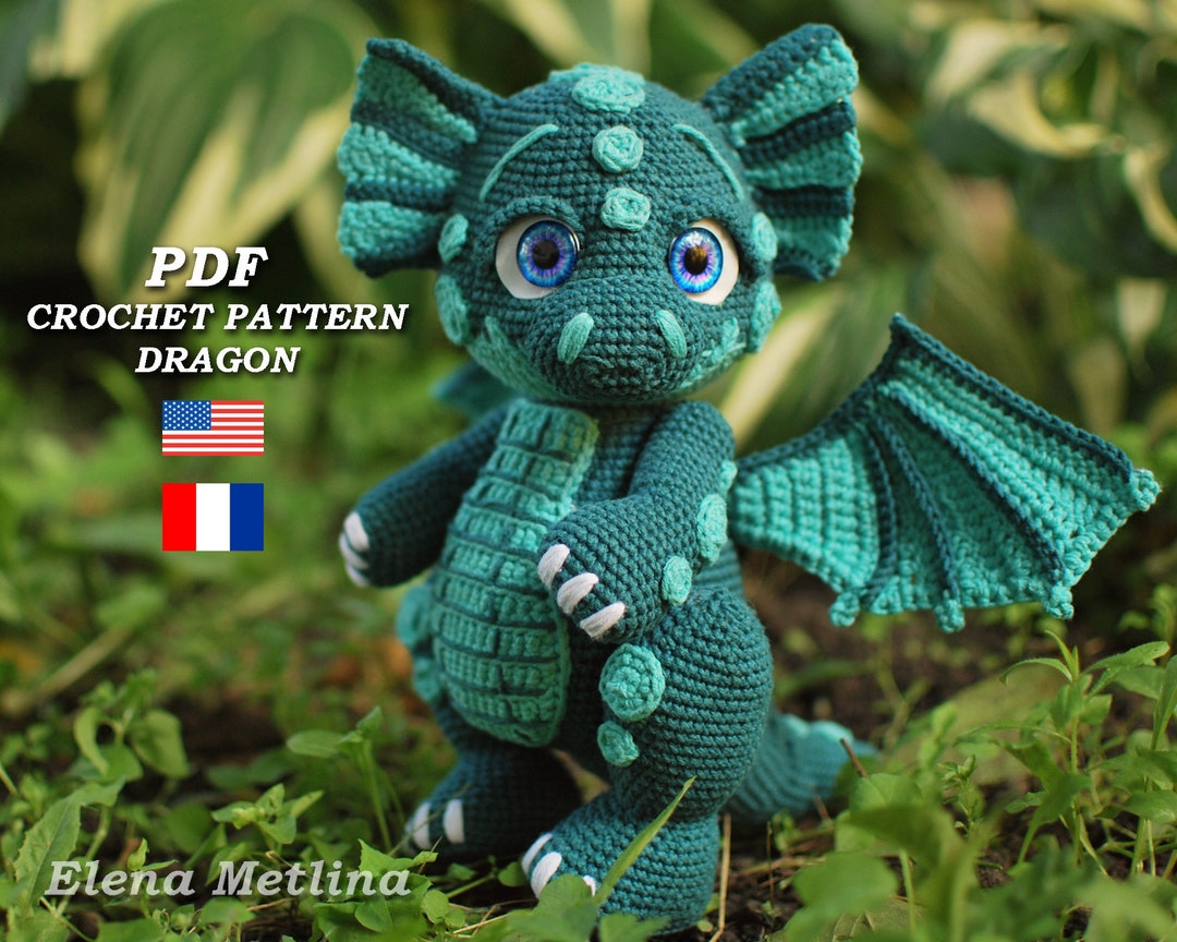 Crochet Dragon Pattern, Dragon Amigurumi Toy Pattern, Fantasy Amigurumi ...