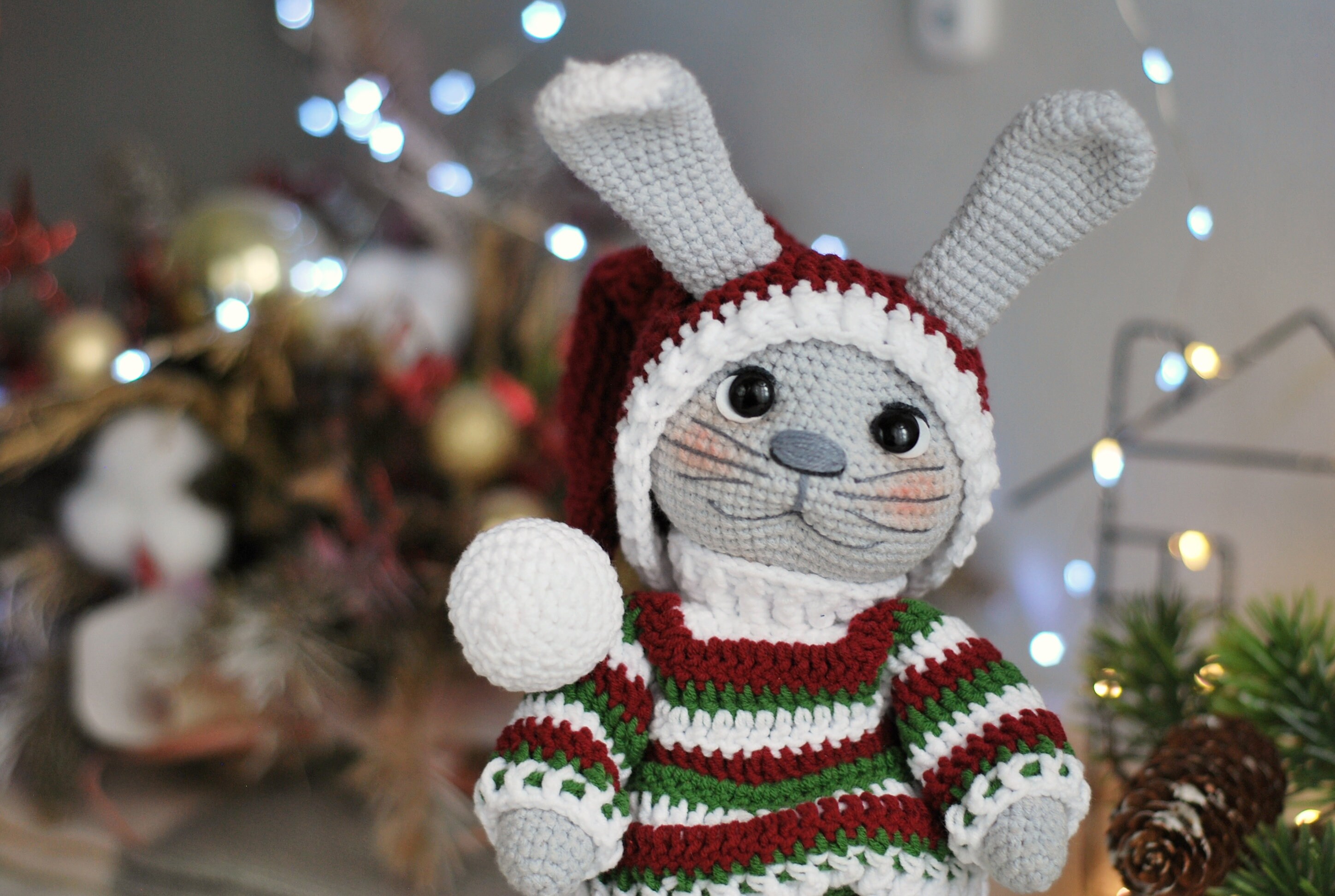 Amigurumi Funny Bunny in Christmas Costume/ Winter Bunny - Etsy Australia