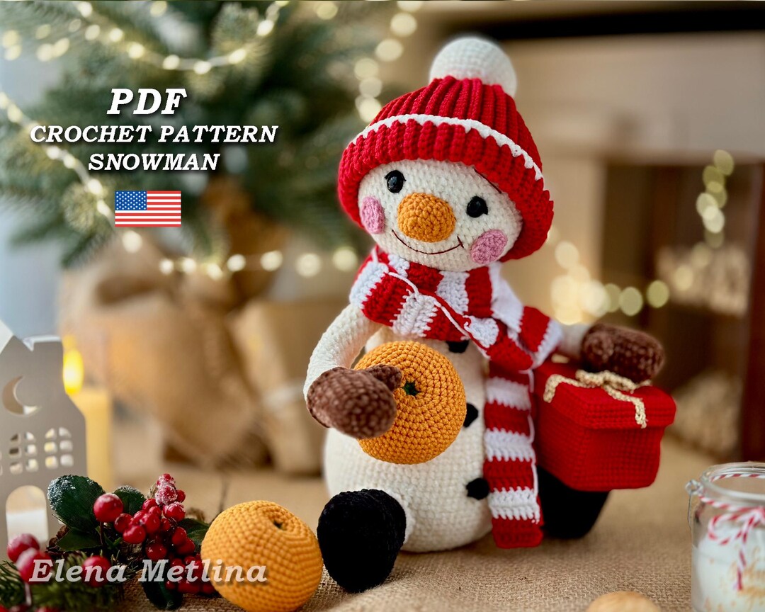 Crochet Christmas Snowman Pattern Amigurumi Christmas Pattern Snowman ...
