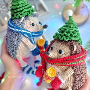 Crochet Pattern Christmas Hedgehog, Amigurumi Cute Hedgehog Pattern PDF ...