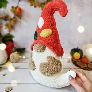 Crochet Gnome Pillow Pattern, Amigurumi Pillow Gnome PDF Pattern in Eng ...
