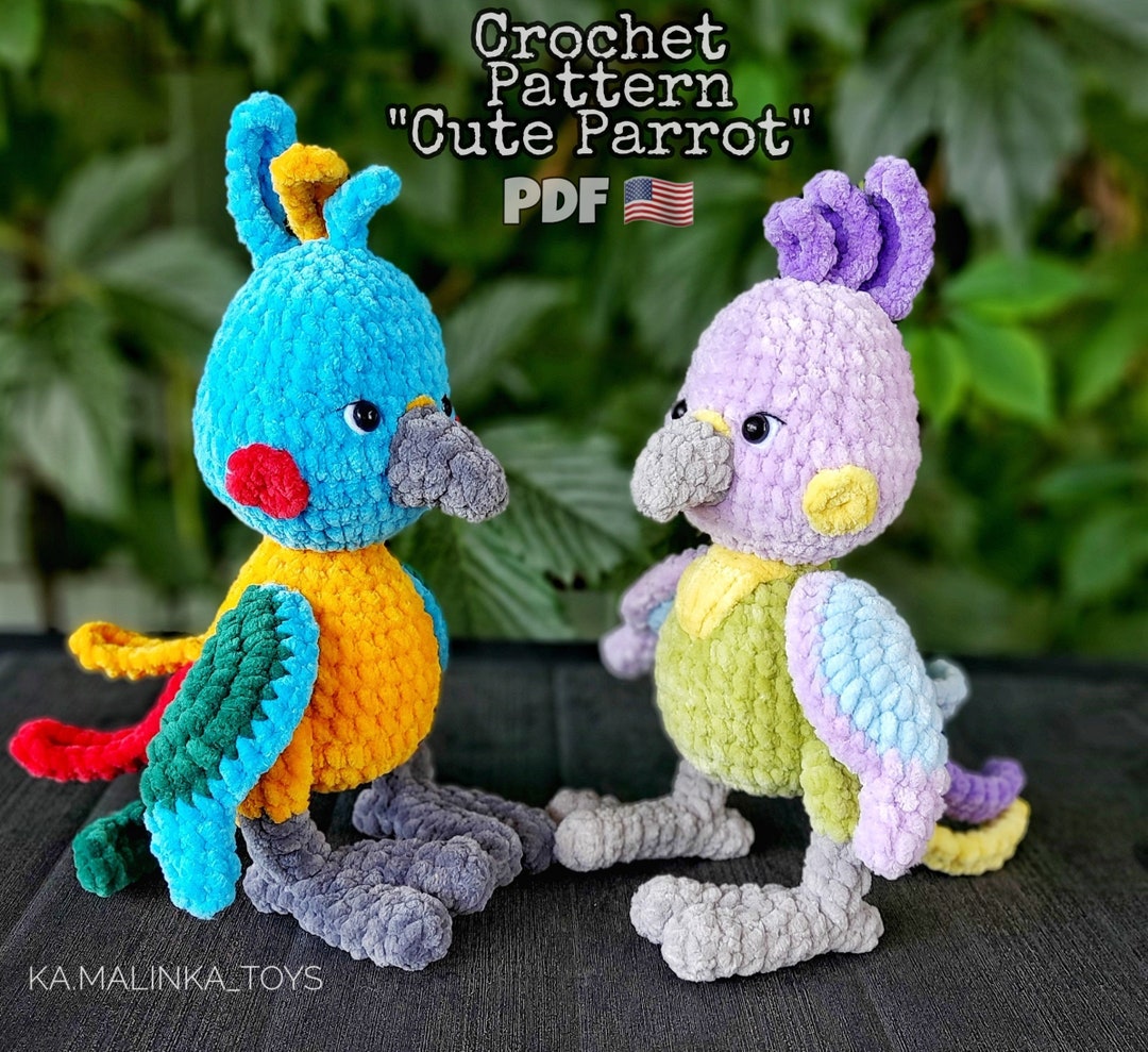 Crochet Pattern Cute Parrot, Amigurumi Parrot Crochet Pattern PDF in ...