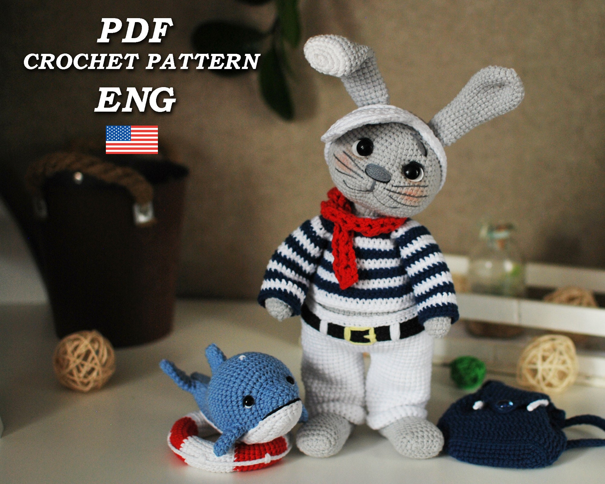 Crochet PATTERN Bunny Sailor/ Rabbit Crochet Bunny Amigurumi - Etsy Canada
