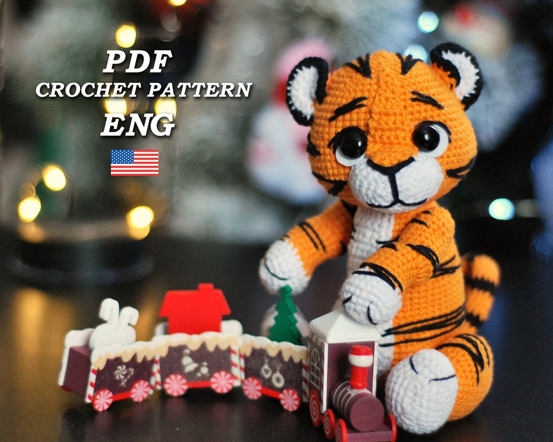 Crochet Tiger Pattern, Amigurumi Tiger PDF Tutorial in Eng, Crocheted ...