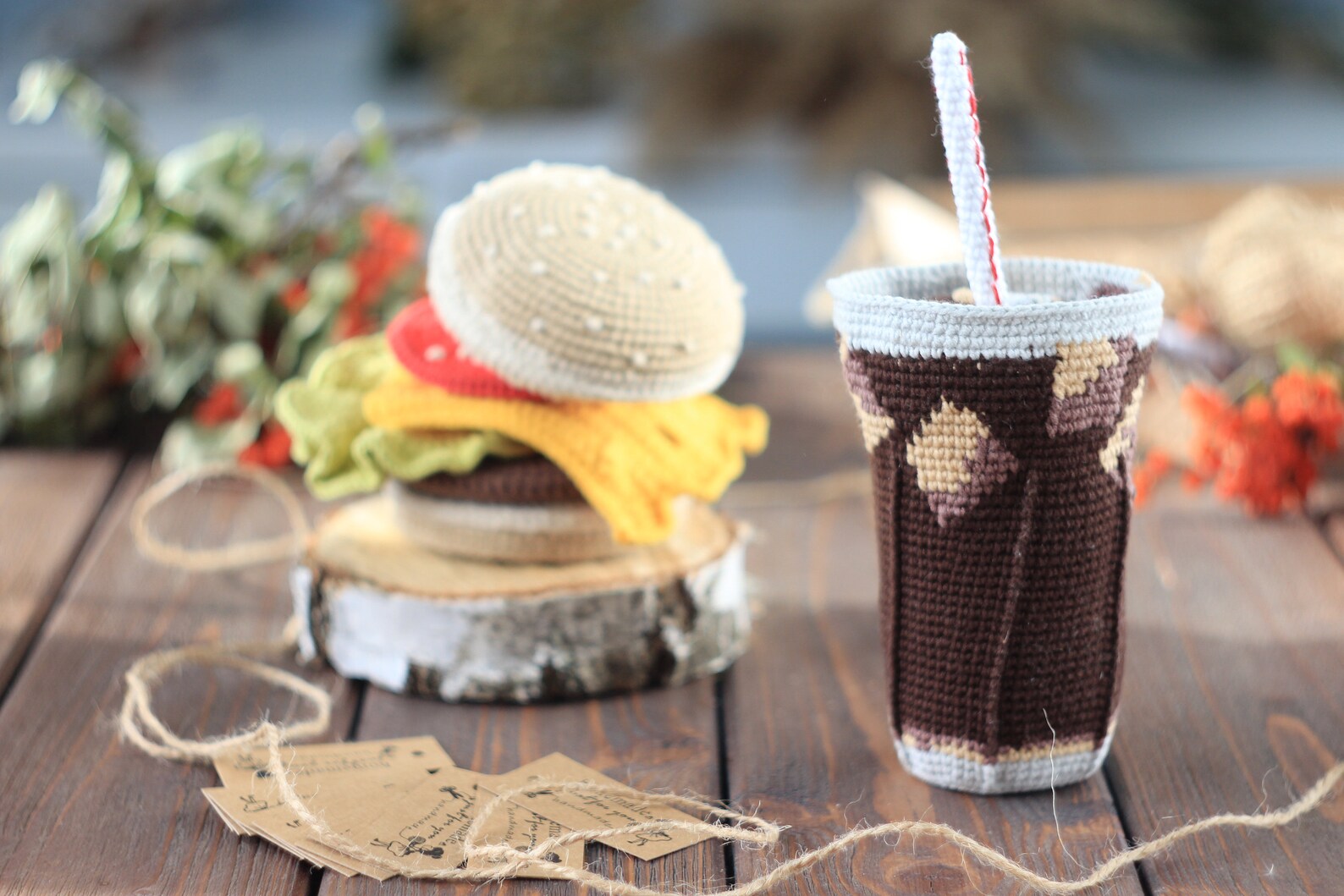 Crochet Pattern Set Burger and Coca-cola in a Glass Funny - Etsy Australia