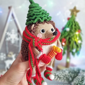 Crochet Pattern Christmas Hedgehog, Amigurumi Cute Hedgehog Pattern PDF ...