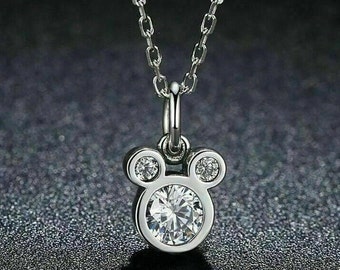 Mickey Mouse Diamond Necklace - Etsy