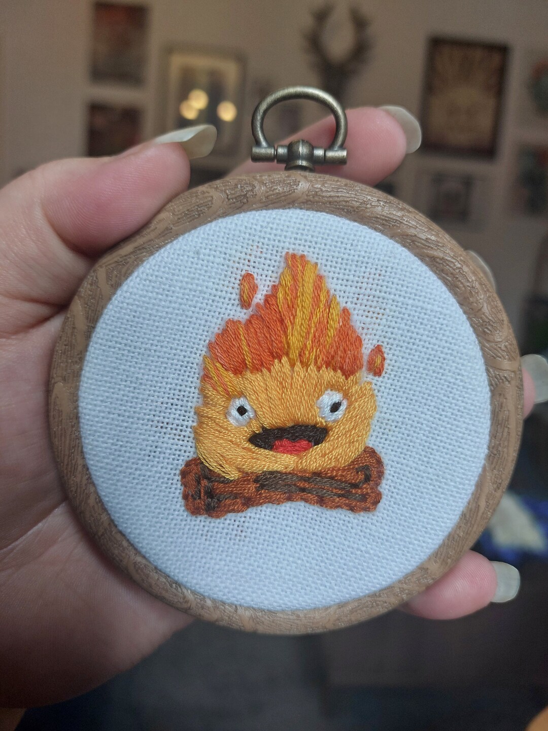 Homemade Studio Ghibli Calcifer From Howls Moving Castle Embroidery ...