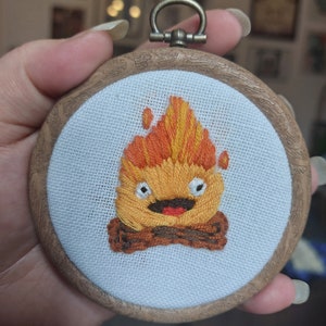 Homemade Studio Ghibli Calcifer From Howls Moving Castle Embroidery ...