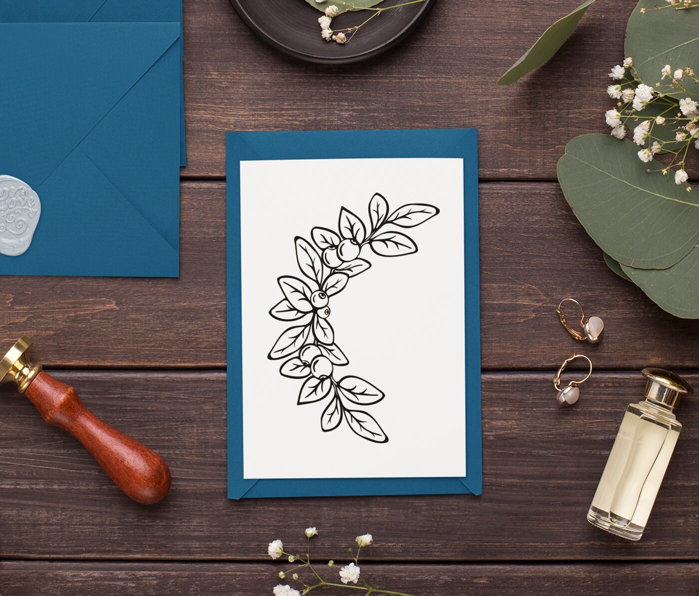 3 Blueberry Designs, SVG & PNG Files, Instant Download, Hand Drawn, for ...