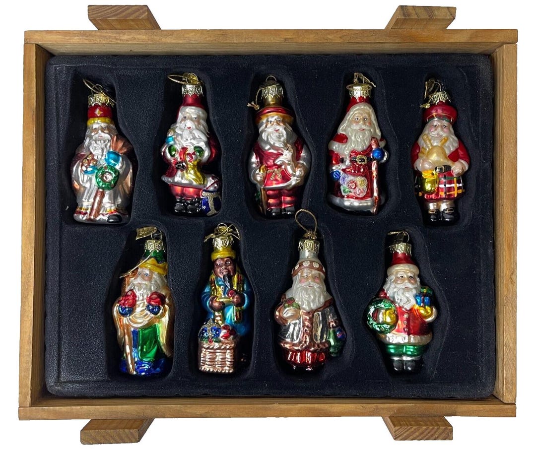 Thomas Pacconi Classics Santas of the World Blown Glass Ornaments Set W ...