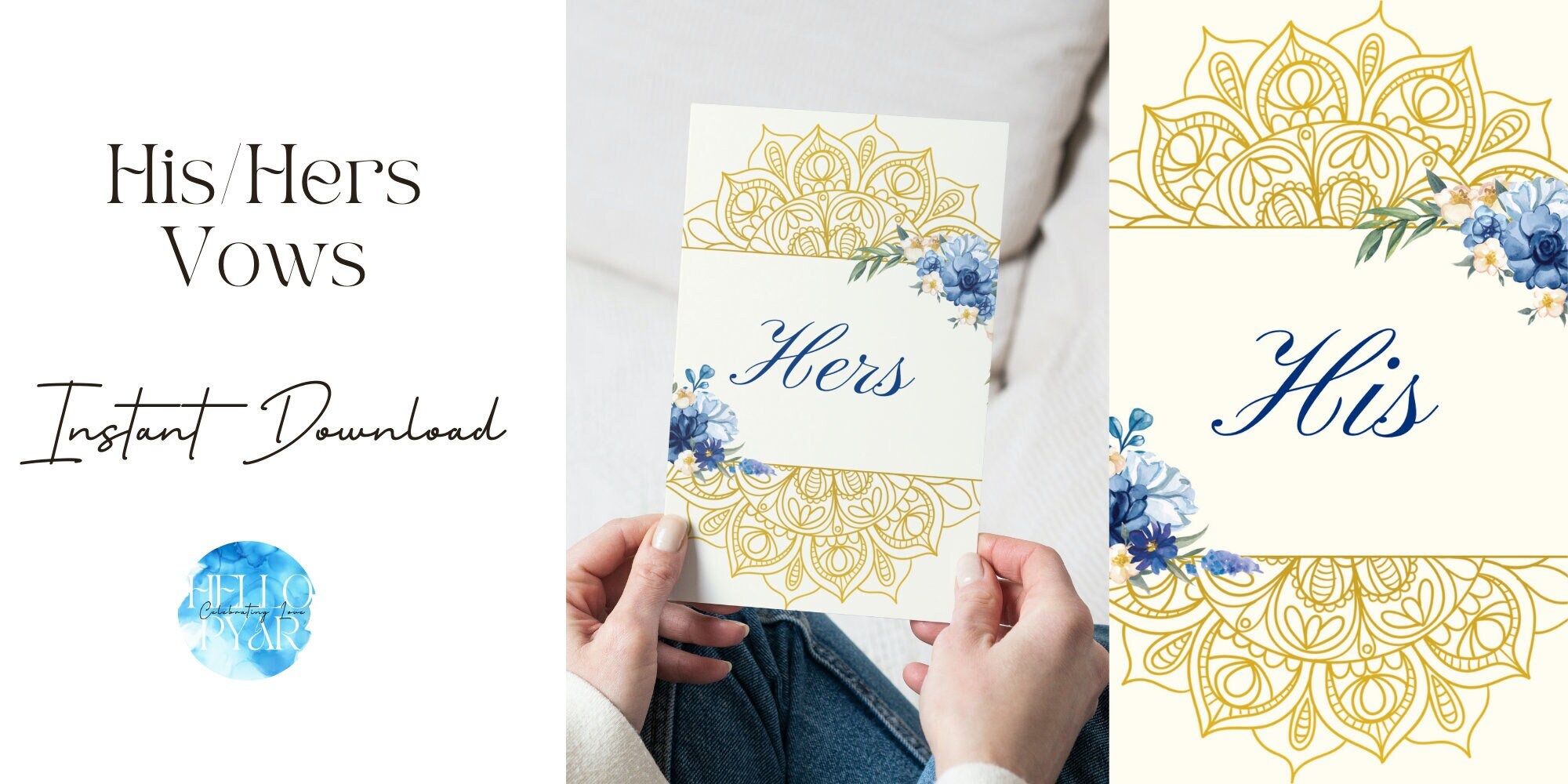 His Hers Vows Printable Vow Card, Instant Download Indian Wedding Vows ...