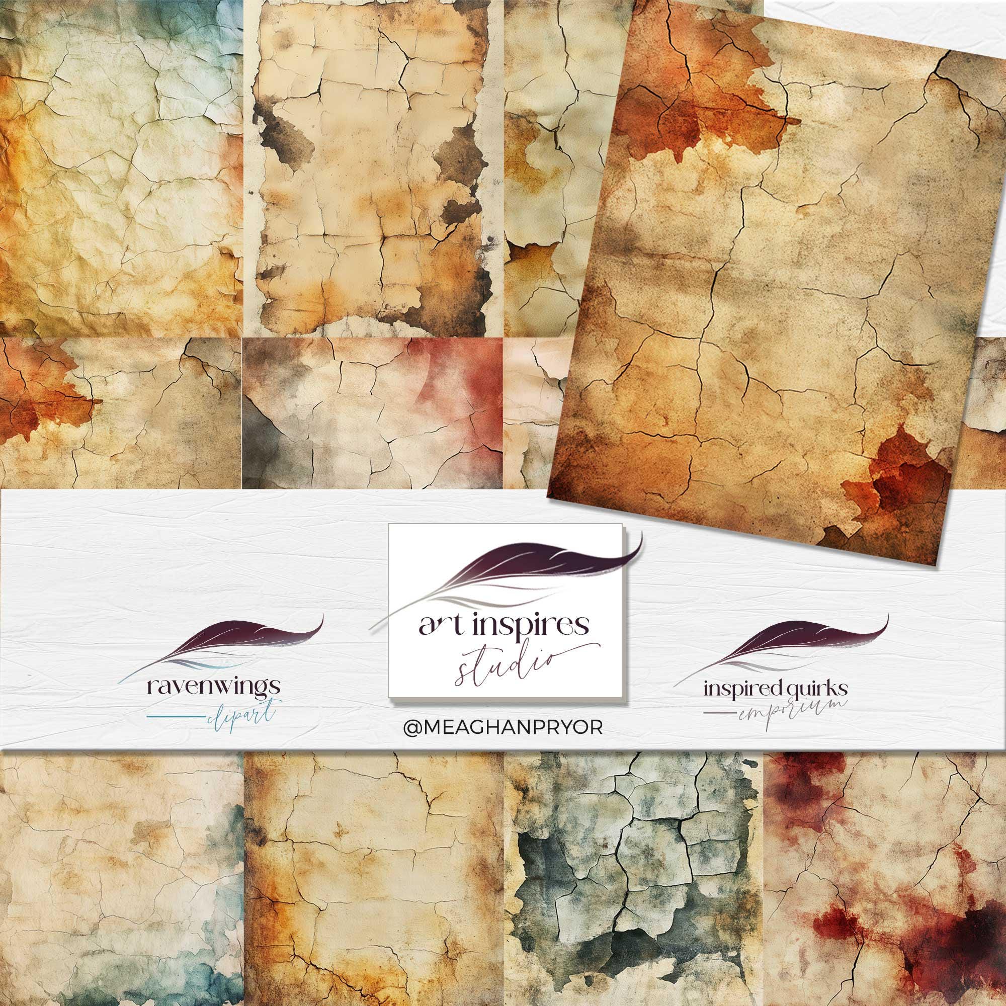 Torn Vintage Paper Textures, Rustic Cracked Page Overlays, Printable ...