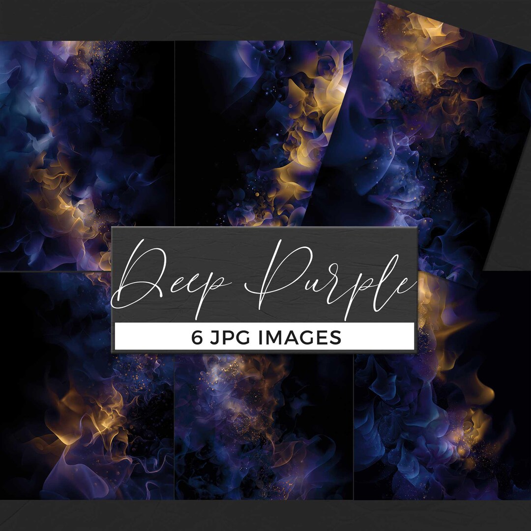 Deep Purple Fantasy Backgrounds, 6 JPG Dark Abstract Textures, Mystical ...