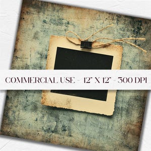 Vintage Grunge Frame Digital Paper, Aged Texture Backgrounds, Photo ...