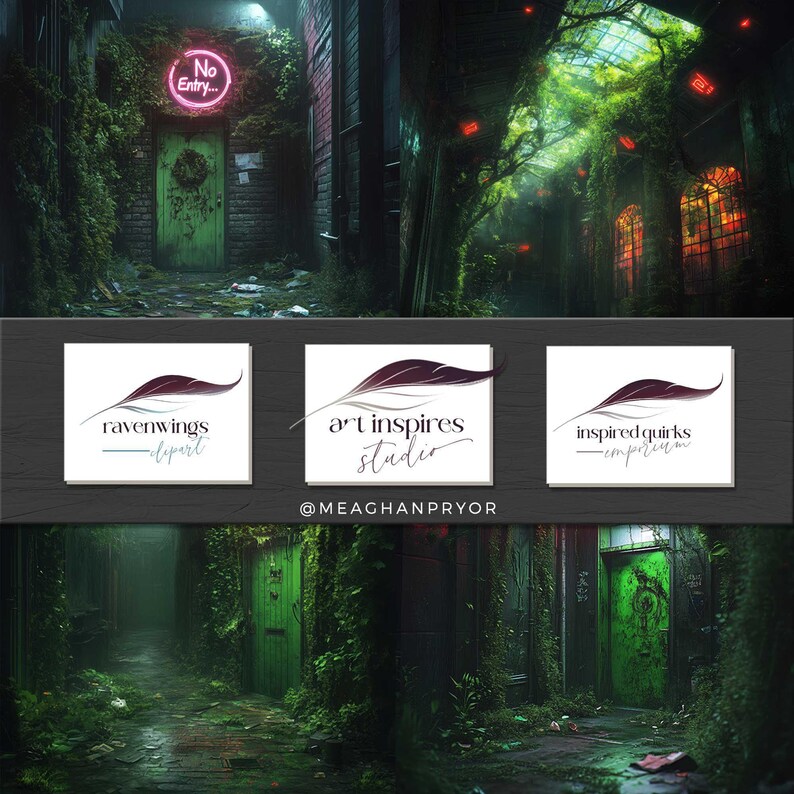 Dystopian Alleyway Digital Background, Overgrown Urban Printable, Sci ...