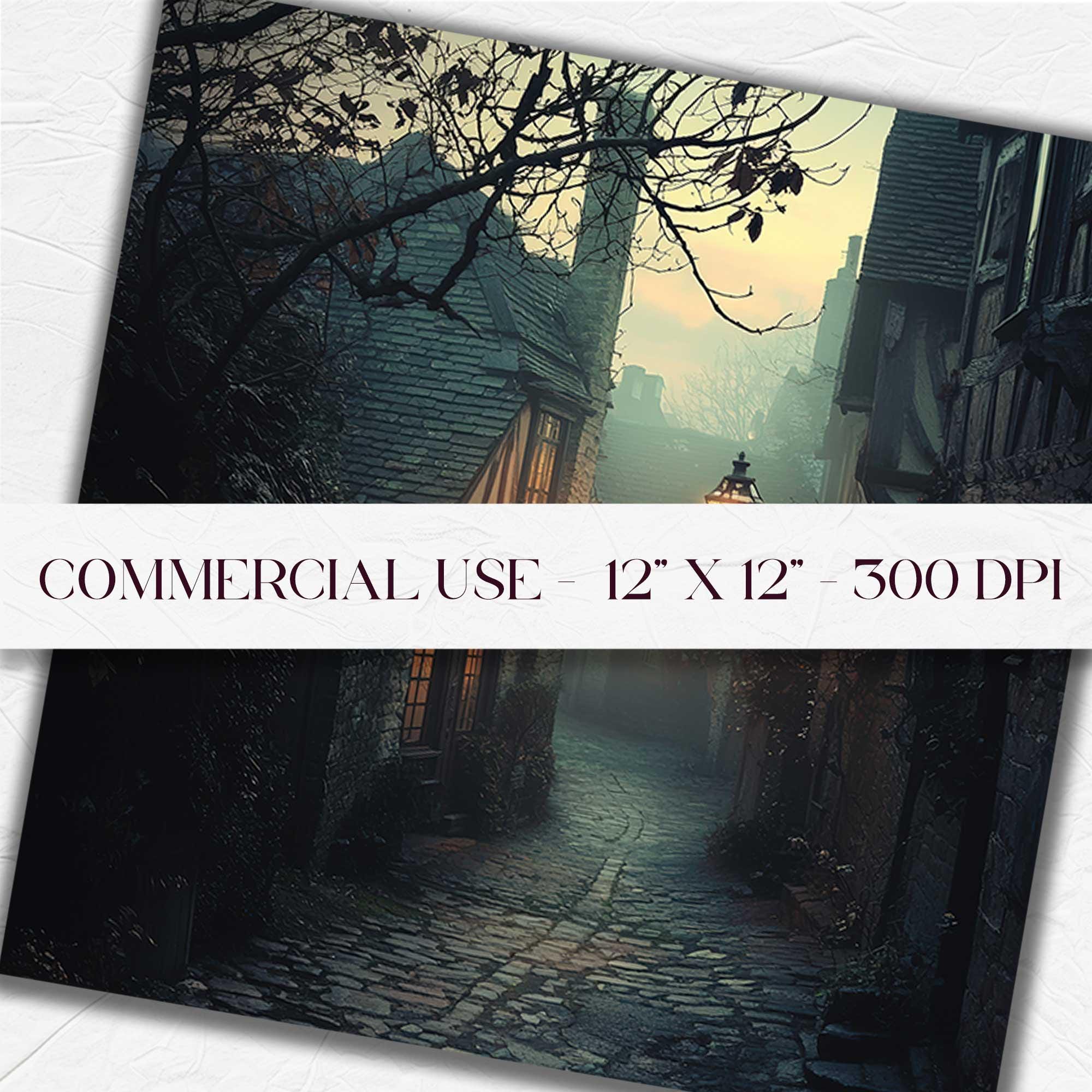 Village Backdrop, Alley Dusk Background, Old Country Town Overlay ...