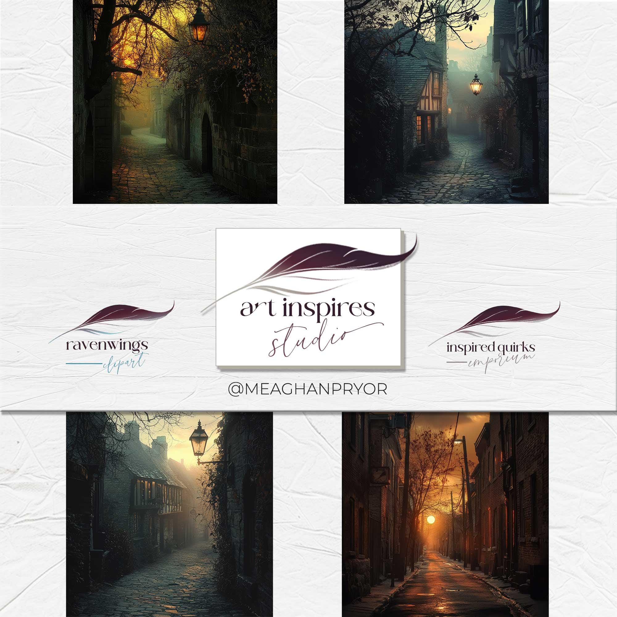 Village Backdrop, Alley Dusk Background, Old Country Town Overlay ...