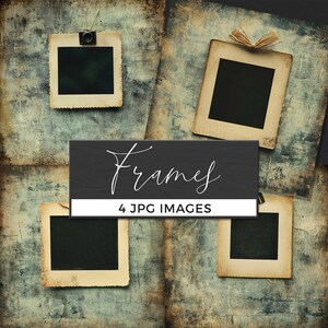 Vintage Grunge Frame Digital Paper, Aged Texture Backgrounds, Photo ...